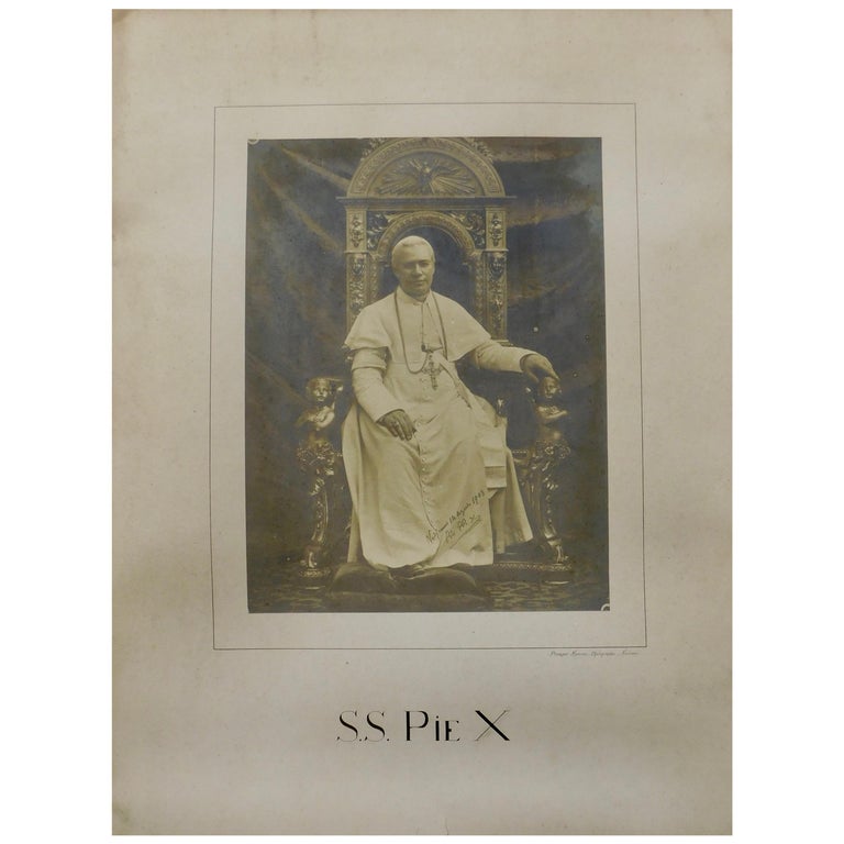 Large Signed Sepia Photograph of Pope S.S Pius X Dated 1903 at 1stDibs
