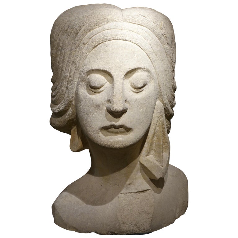 Sculpture of a Head of a Woman Richly Jeweled, circa 1925 For Sale at ...
