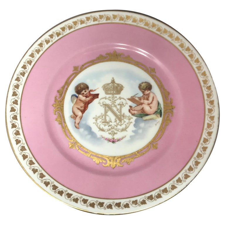 Sèvres Pink and Gilt Napoleon Plate at 1stDibs | sevres plates for sale ...