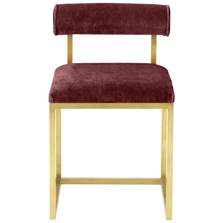 Awaiting, T Stool Brass and Velvet For Sale at 1stDibs