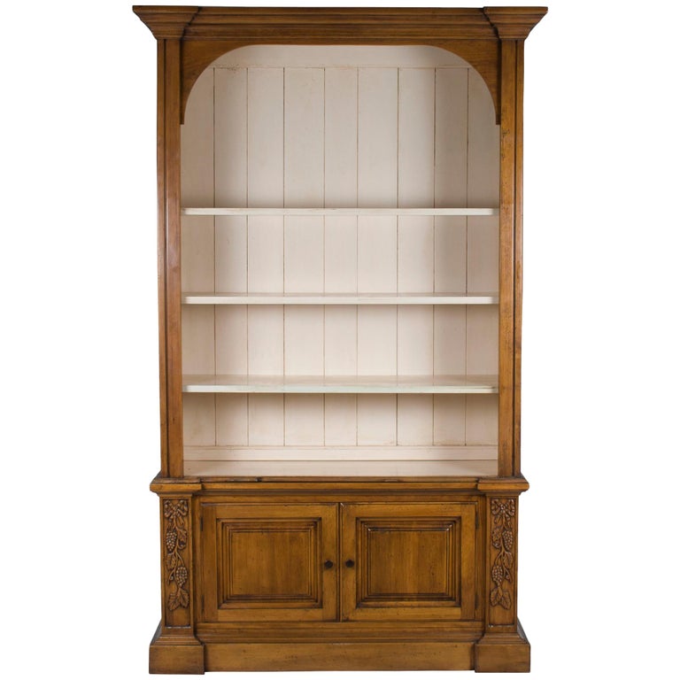 Rustic Distressed Pine Tall Open Bookcase Bookshelf For Sale at 1stDibs ...