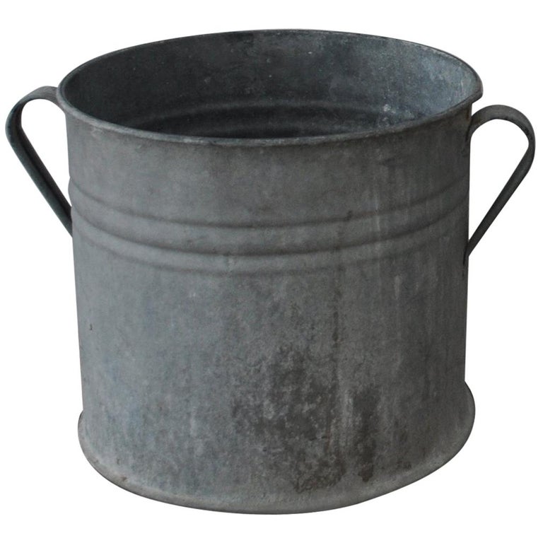 Vintage Galvanized Zinc Planter, 1950s For Sale at 1stDibs