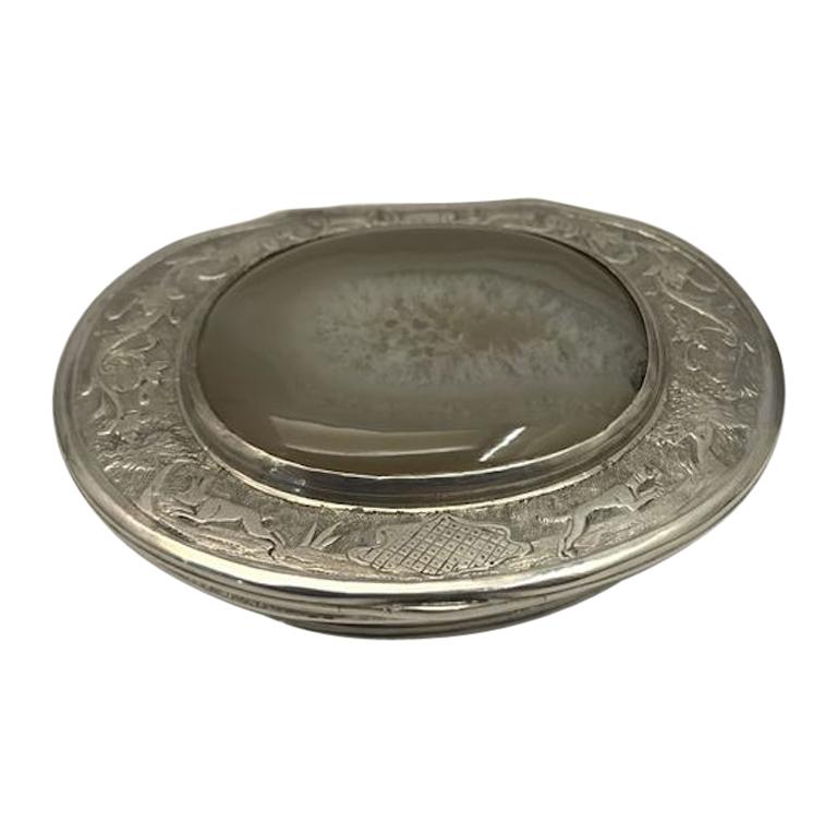 Antique Silver Oval Small Box at 1stDibs