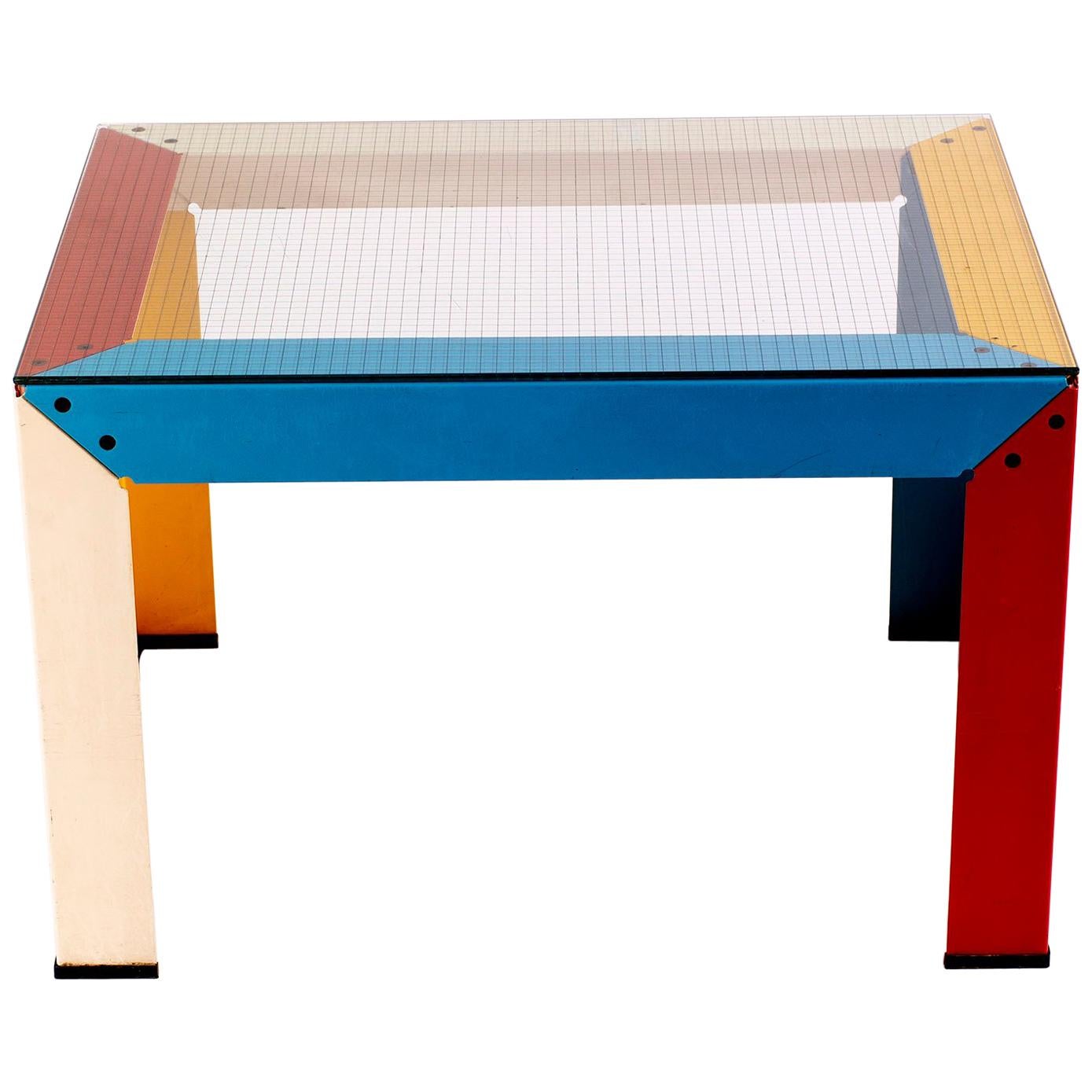 Coffee Table in Solid Steel Circa 1980 American at 1stdibs