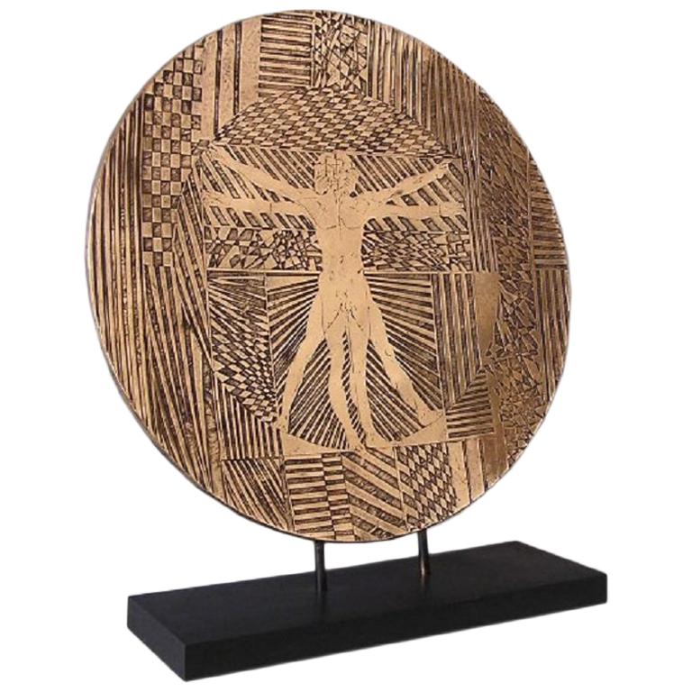 Angelo Rinaldi, Italy Bronze Charger Titled "Euro", One of a Kind For ...