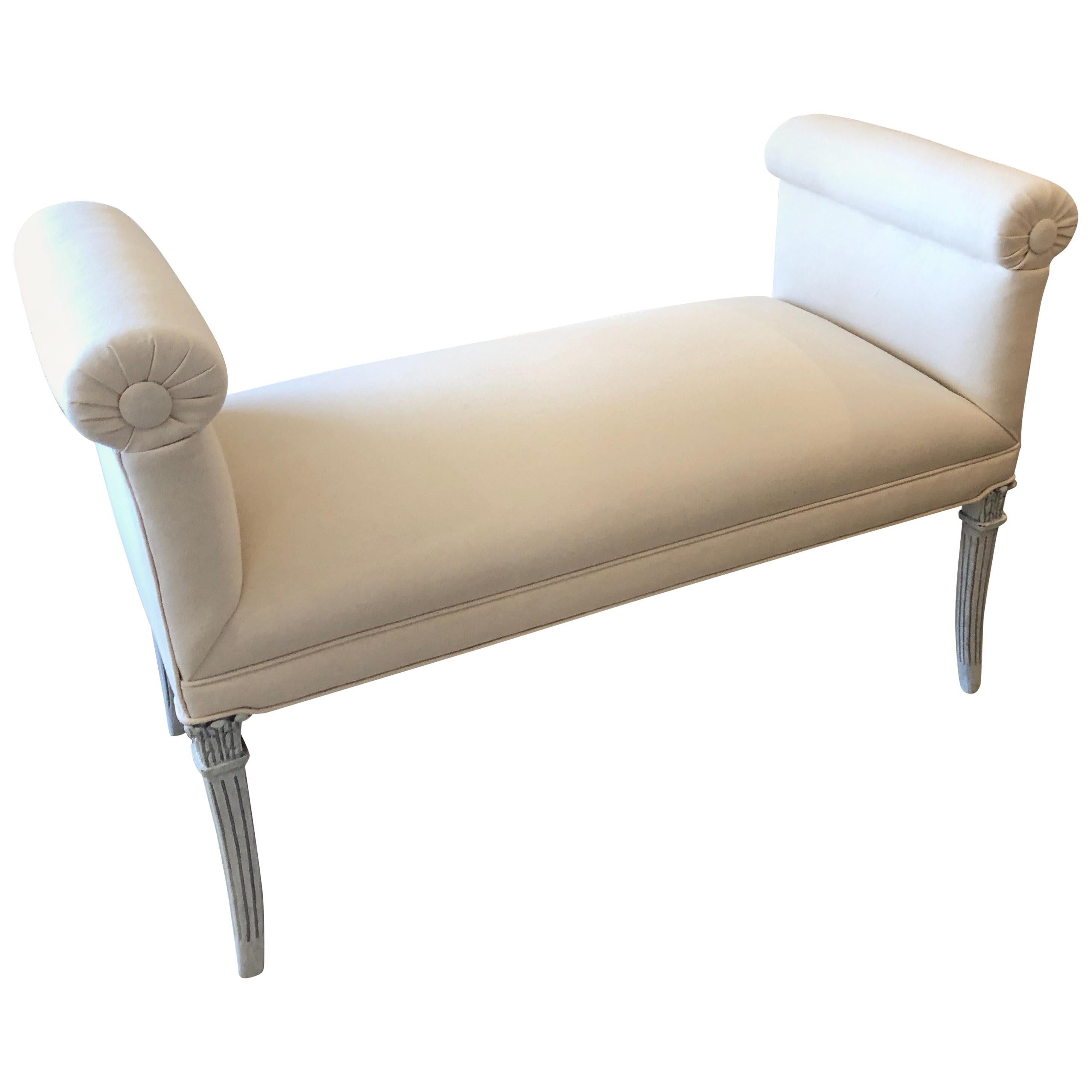 Glamorous Vintage French Upholstered Window Bench at 1stDibs