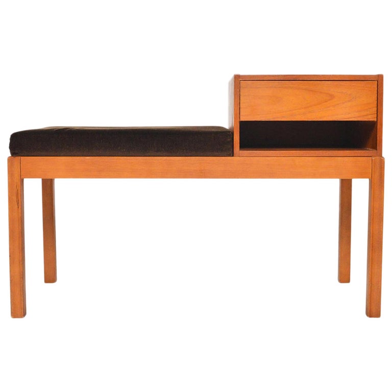 English Teak Telephone Bench by Chippy For Sale at 1stDibs
