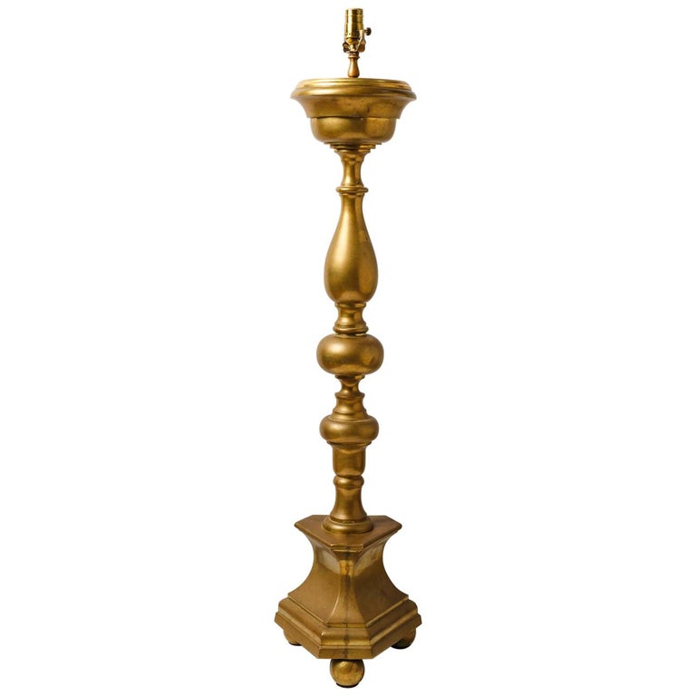 Bronze, Vintage Heavy Floor Lamp at 1stDibs