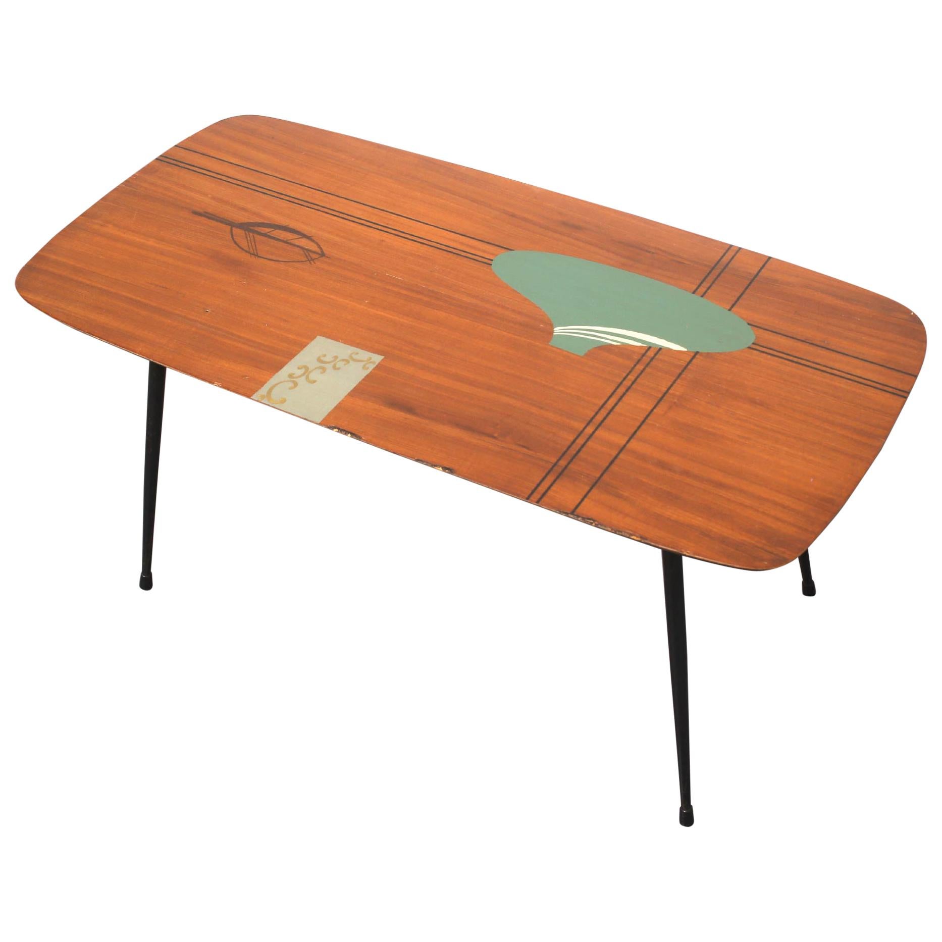 Spectacular Mid-Century Modern Italian, Gold Starburst Coffee Table at ...