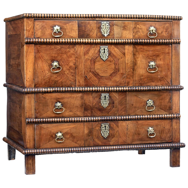 Early 18th Century William and Mary Walnut Split Chest of Drawers For ...