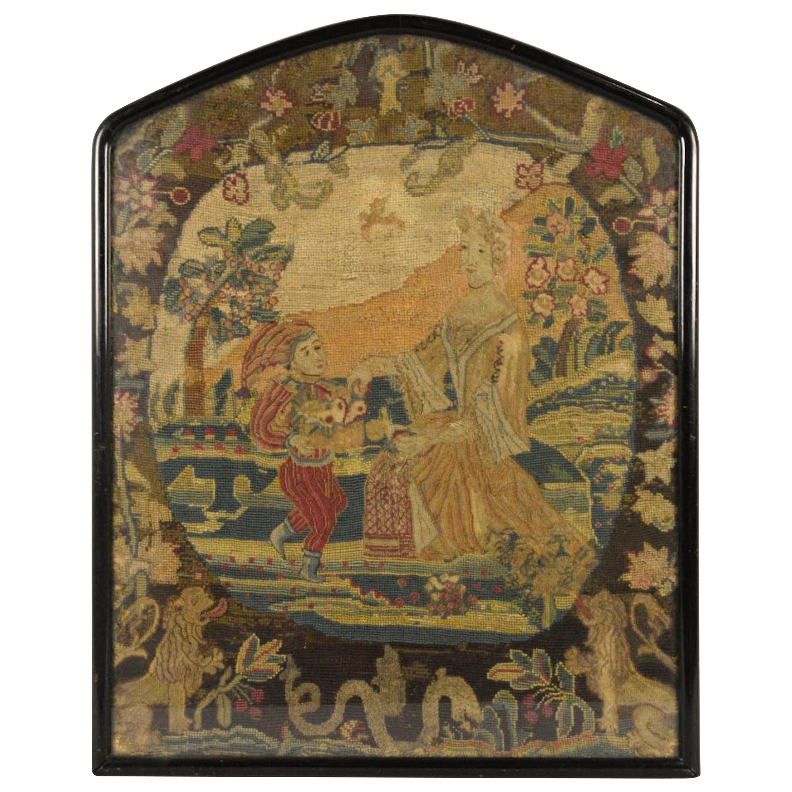Early 18th Century English Petit-Point Jester and a Maiden at 1stDibs ...