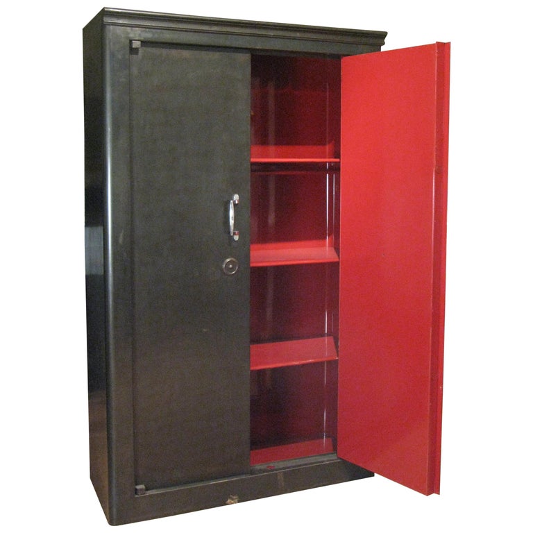 Antique French Steel Safe Cabinet at 1stDibs