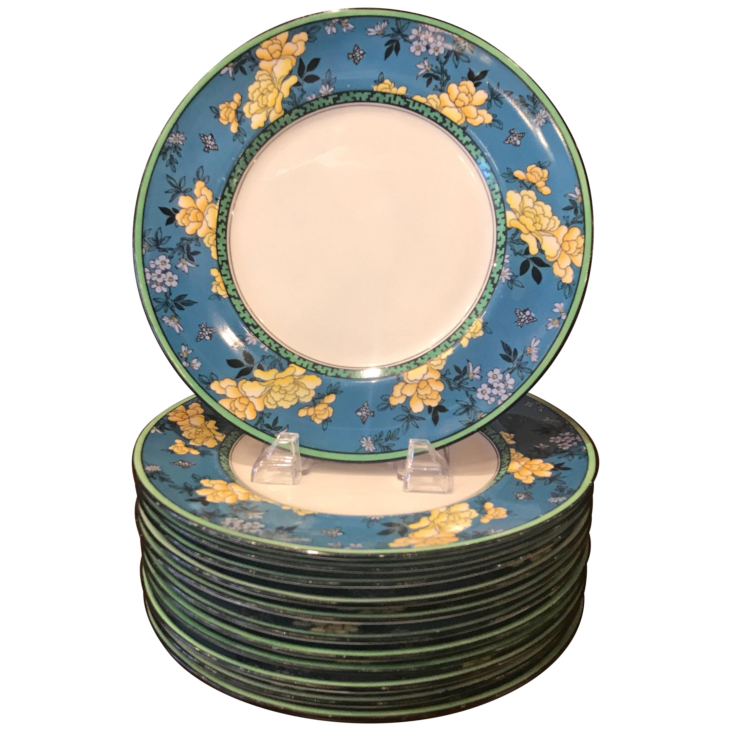 Set of 12 English Deco Plates For Sale at 1stDibs