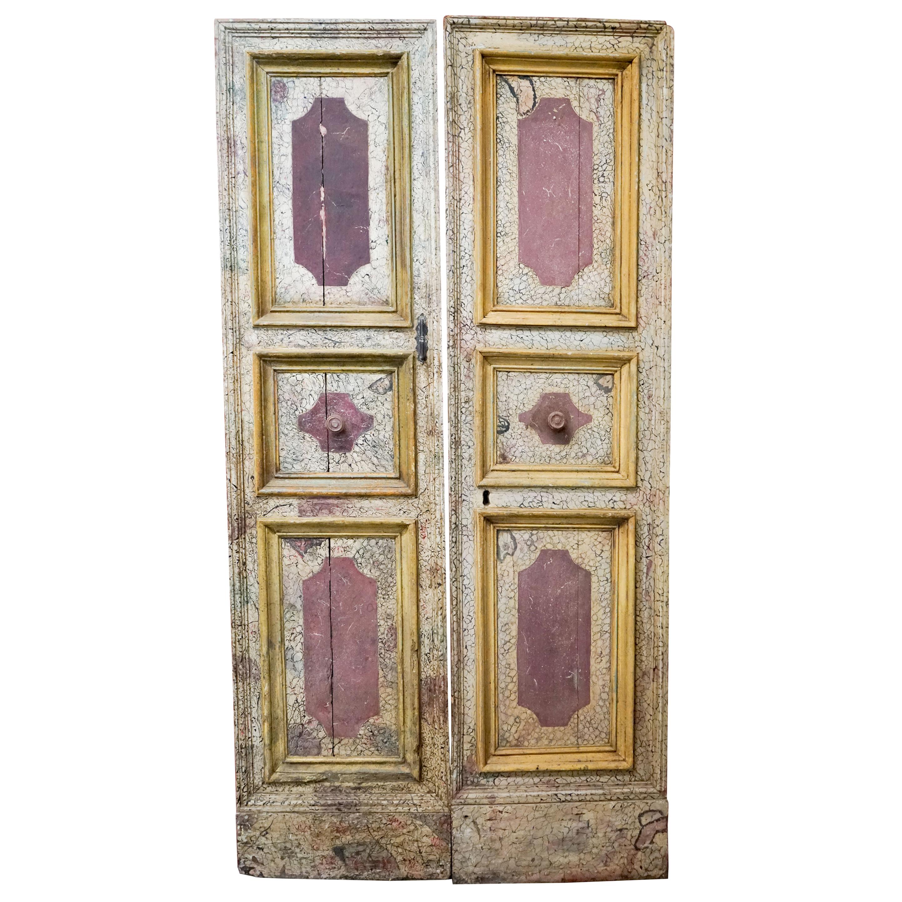Pair of Venetian Hand Painted Doors at 1stDibs