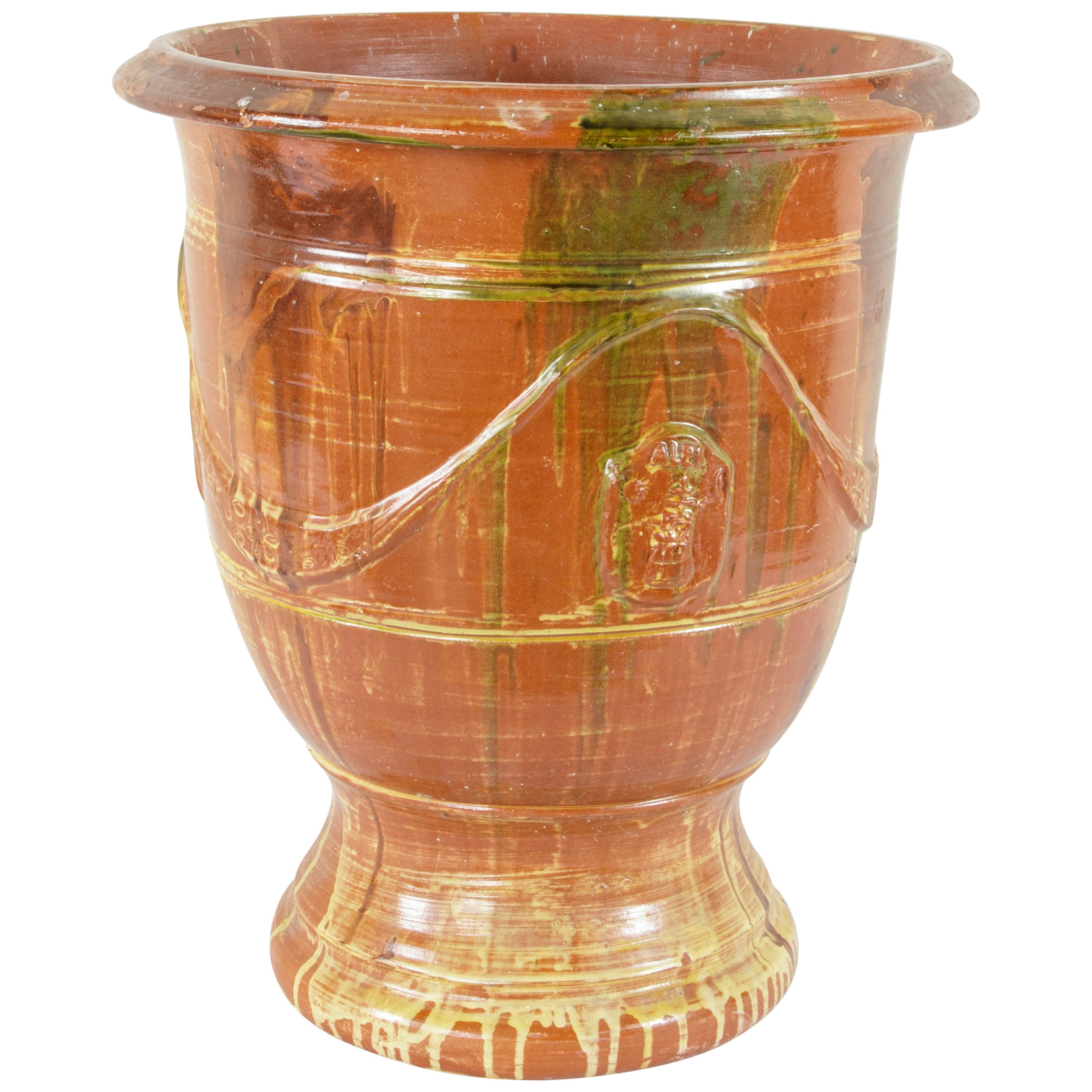 French Faience Anduze Pot Planter Cachepot at 1stDibs