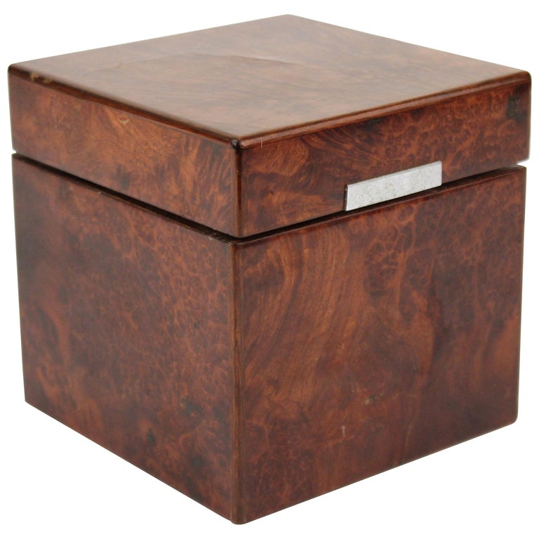 Dunhill Humidor in Wood and Milk Glass at 1stDibs