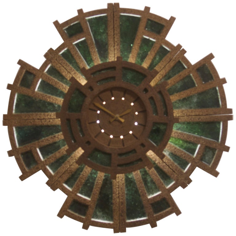 Huge Cement Glass Brutalist Wall Clock from the 1970s at 1stDibs ...