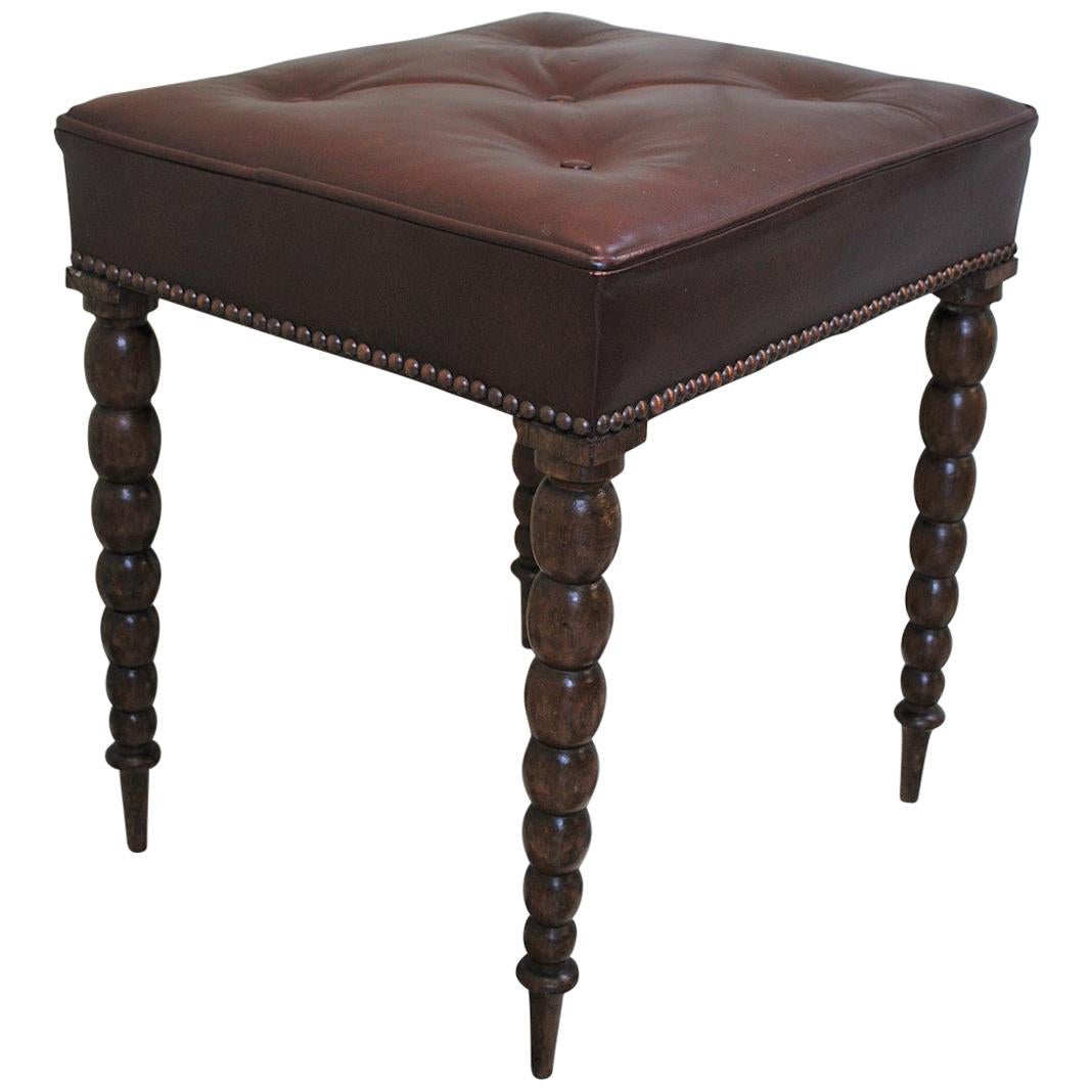 Regency Rosewood Bobbin Foot Stool with Leather Seat, circa 1830 For ...