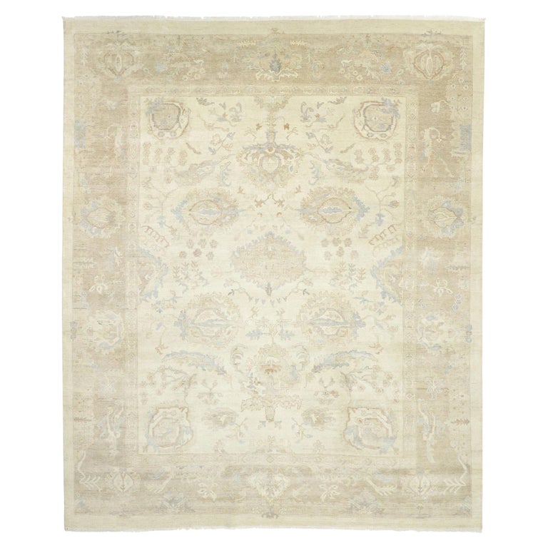New Contemporary Oushak Area Rug with Relaxed Coastal Cottage Style For ...