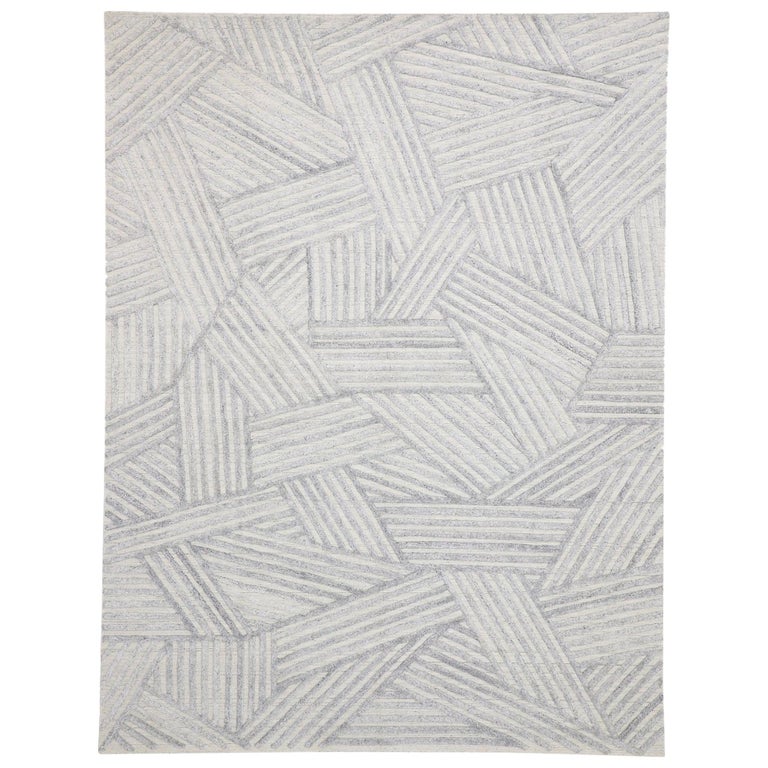 New Contemporary Gray Area Rug with Bauhaus Style, Texture Area Rug at ...