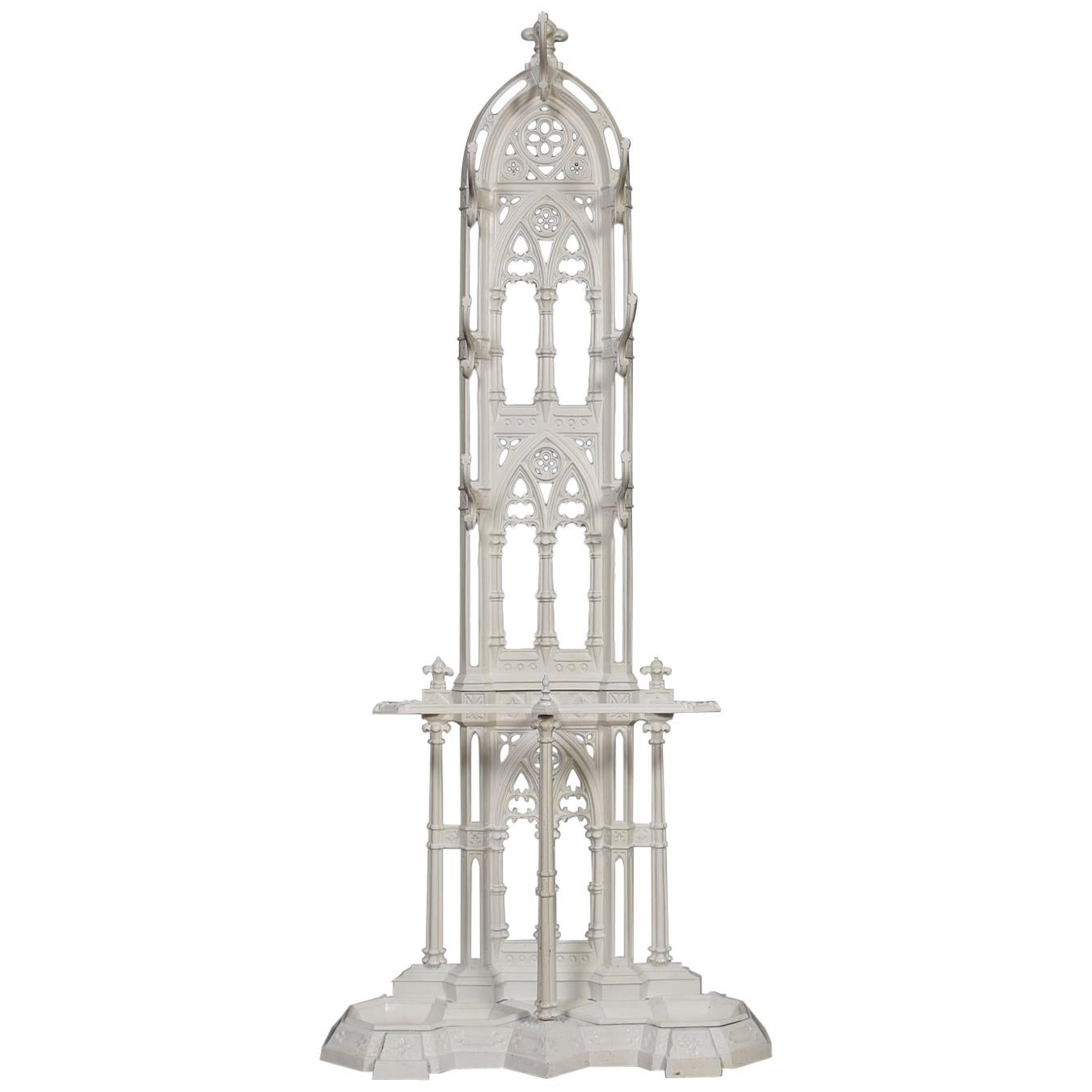 Gothic Revival Cast Iron Hall Stand For Sale at 1stDibs