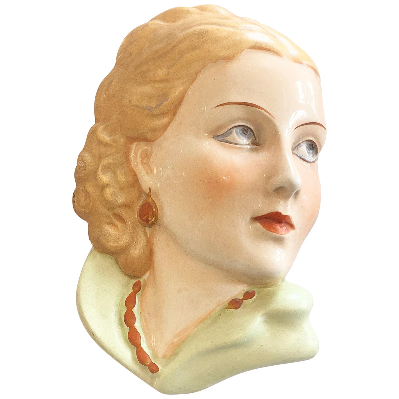 Art Deco Czech Wall Mask at 1stDibs