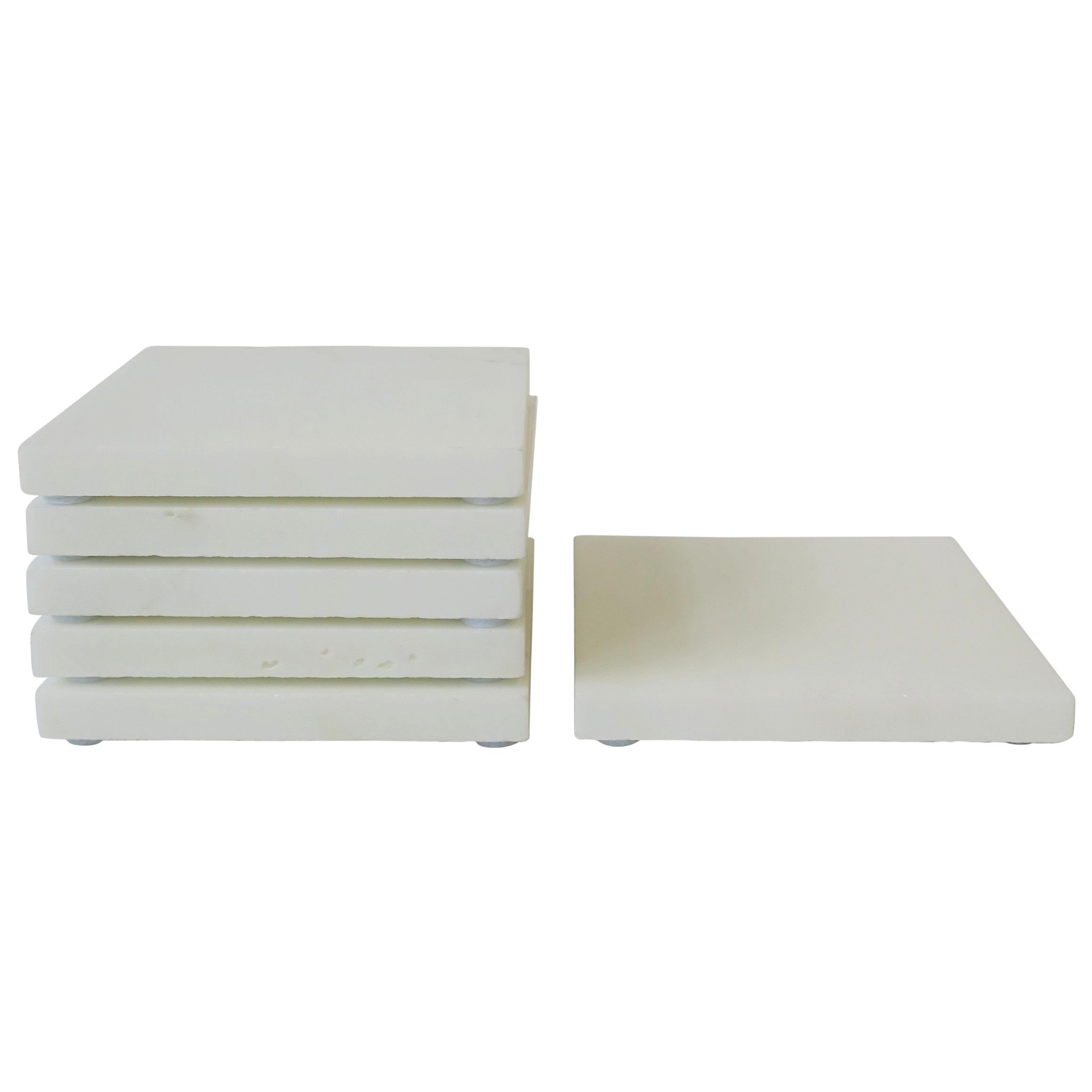 White Marble Coaster Set at 1stDibs