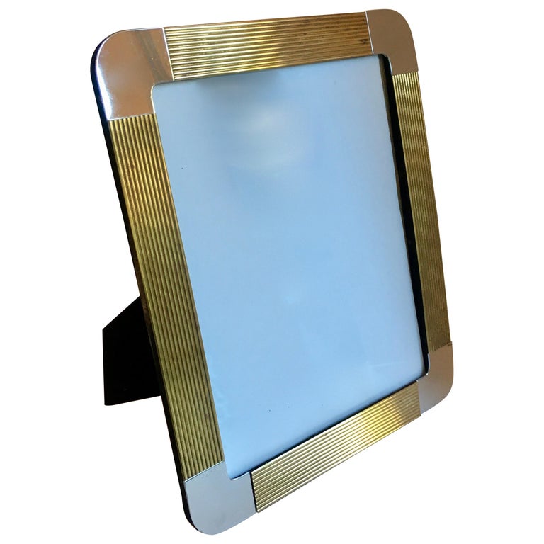Brass and Chrome Picture Frame at 1stDibs