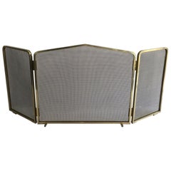 French Brass Cherub and Floral Free Standing Fire Screen, Circa 1820 ...