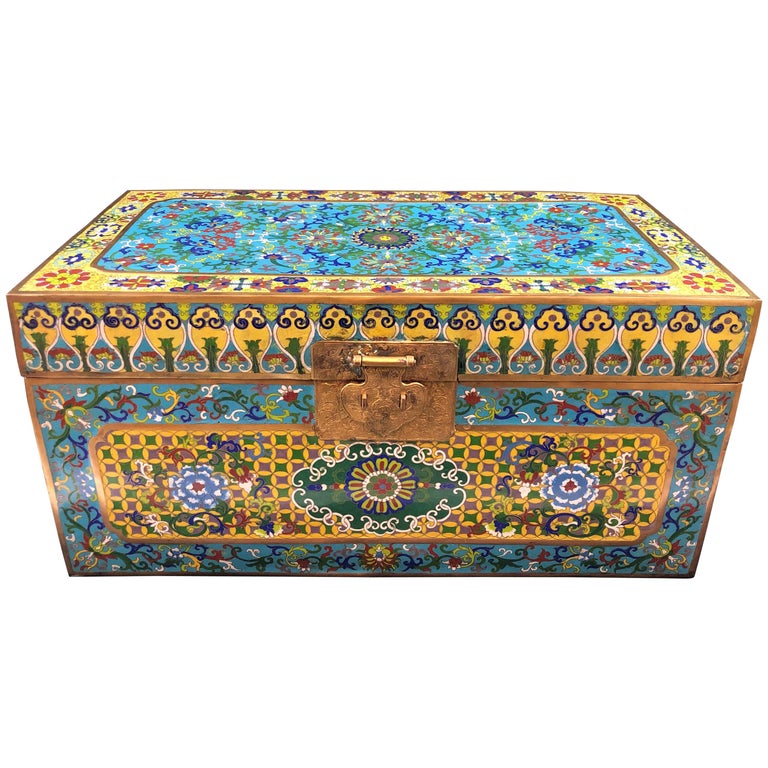 Large Chinese Cloisonne Trunk or Box at 1stDibs