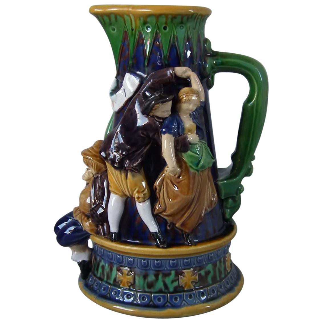 Minton Majolica Tavern Scene Jug or Pitcher at 1stDibs