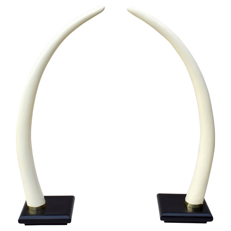 Mid Century Modern Monumental Faux Tusks For Sale at 1stdibs