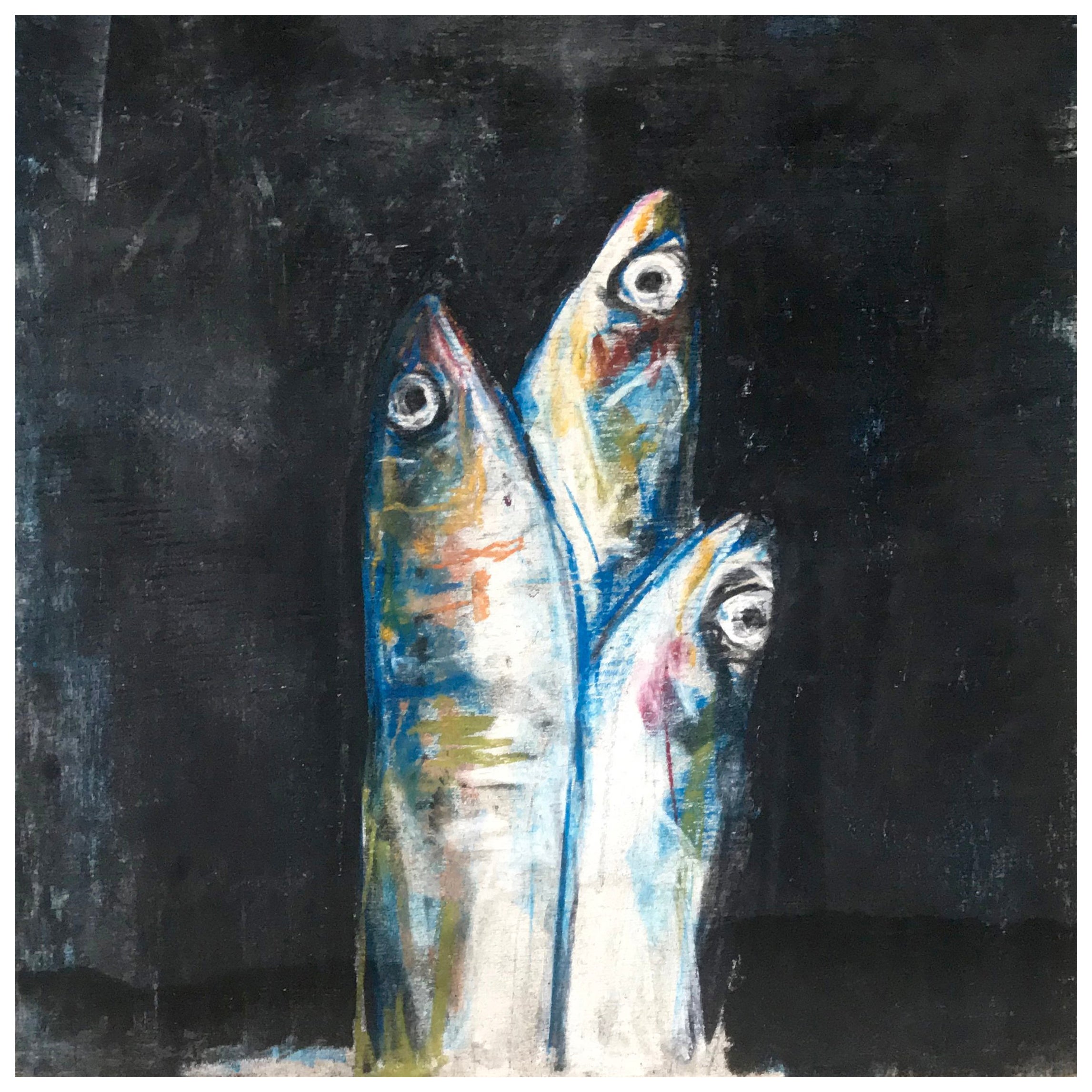 Sardine in the Wonderful Sea Fish Painting For Sale at 1stDibs