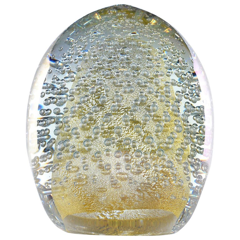 Signed Seguso Murano Glass Egg Shaped Paperweight at 1stDibs