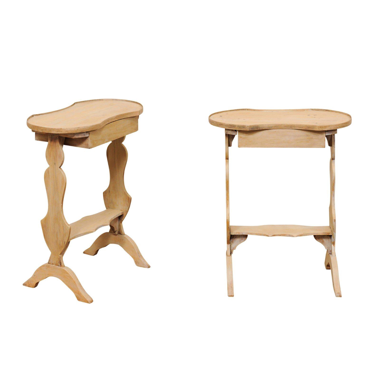 Pair of Vintage Petite Side Tables with Small Drawer at 1stDibs