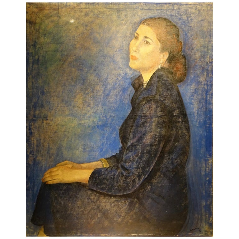 Portrait of a Woman Dated 1954 Signed By Juli Ramis 1910-1990 at 1stDibs