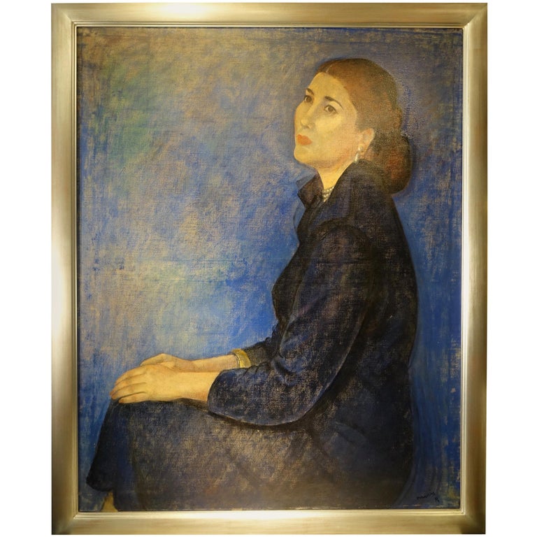 Portrait of a Woman Dated 1954 Signed By Juli Ramis 1910-1990 at 1stDibs
