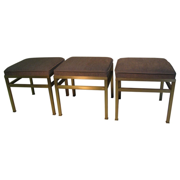 Mid-Century Modern Hollywood Regency Brass Ottoman Footstool For Sale ...