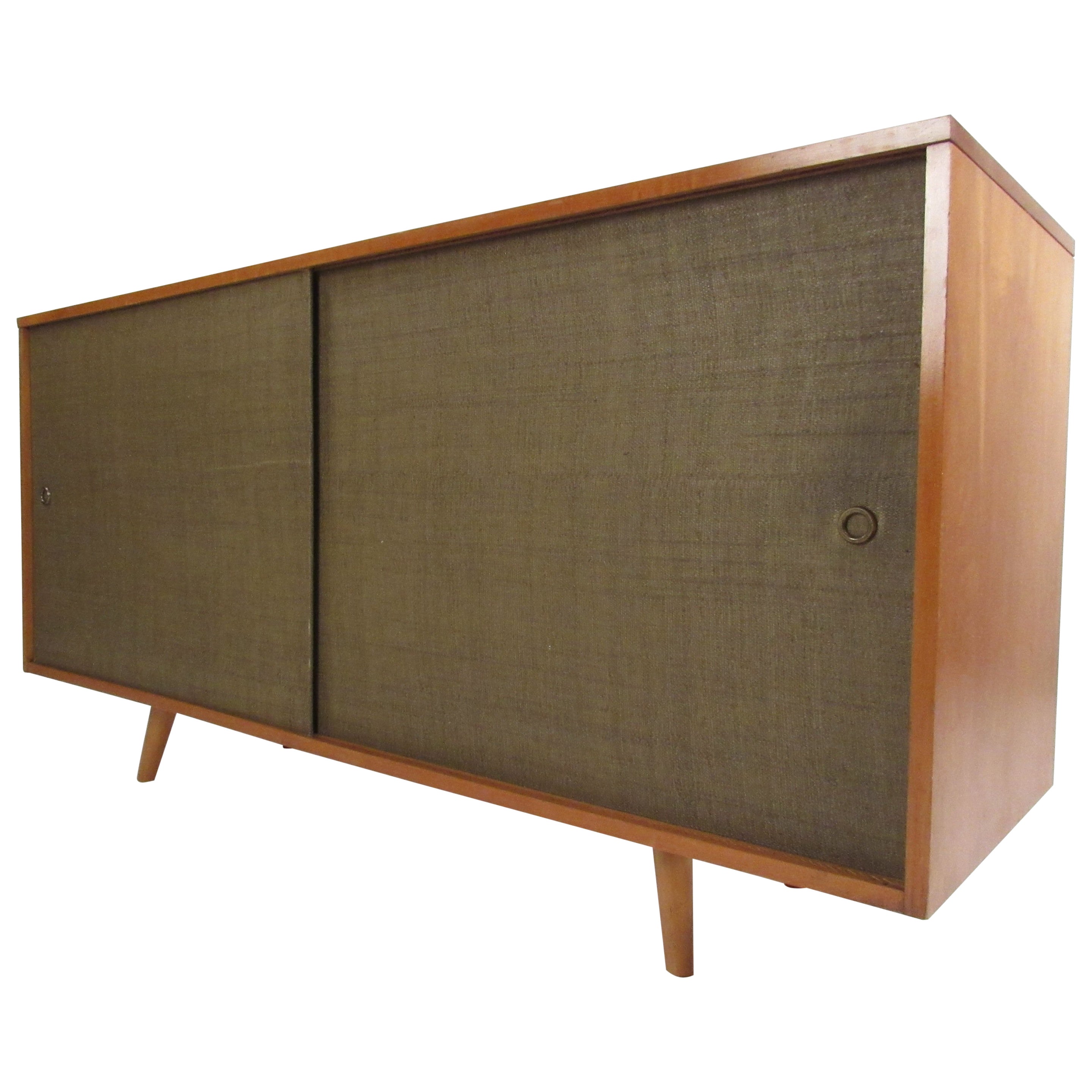 Mid-Century Modern Sliding Door Cabinet at 1stDibs
