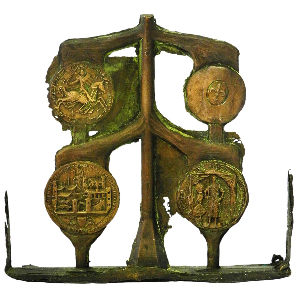 Arts and Crafts French Bronze Sculpture Medals Unique Historic ...