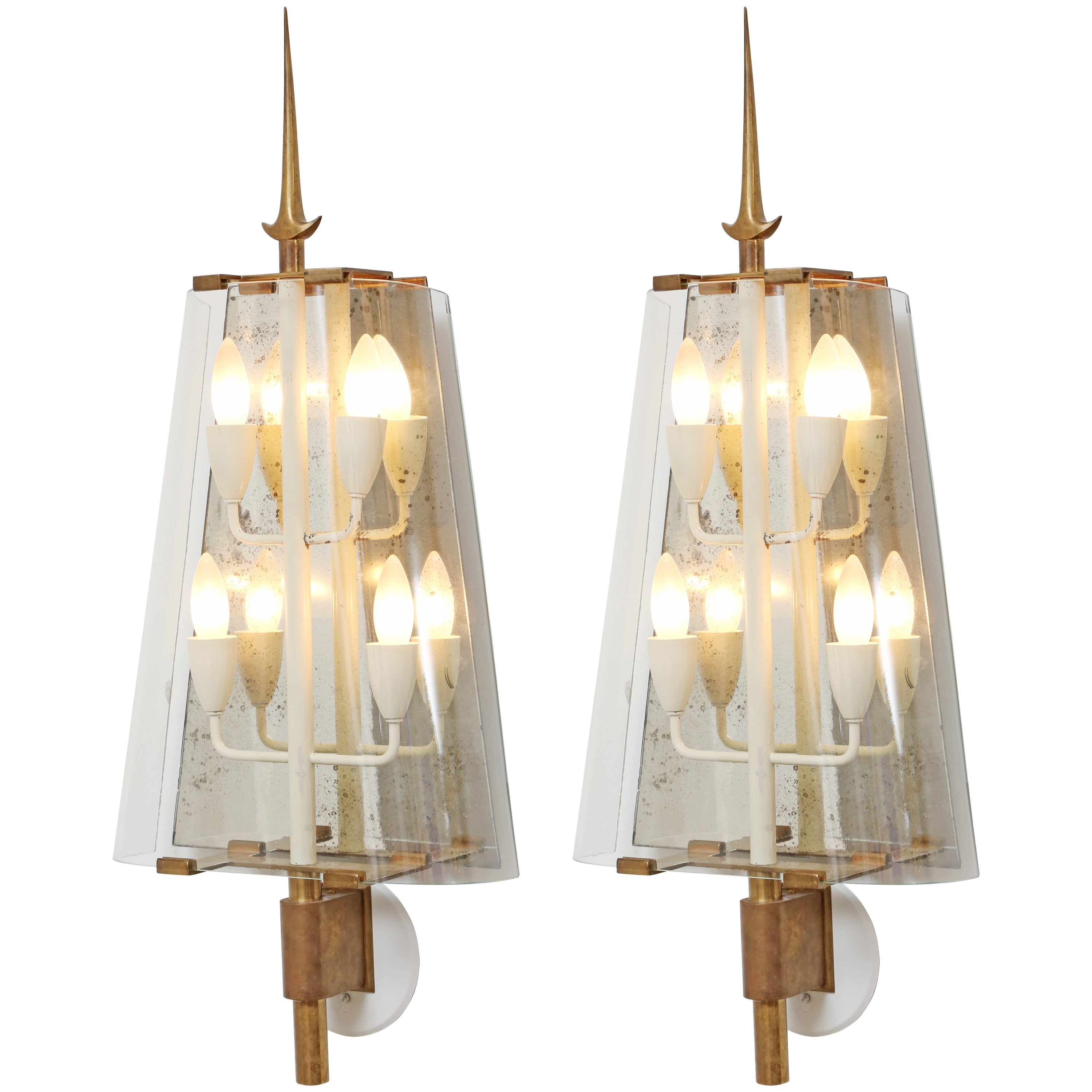 Pair of 1960s Fontana Arte Wall Lights For Sale at 1stDibs