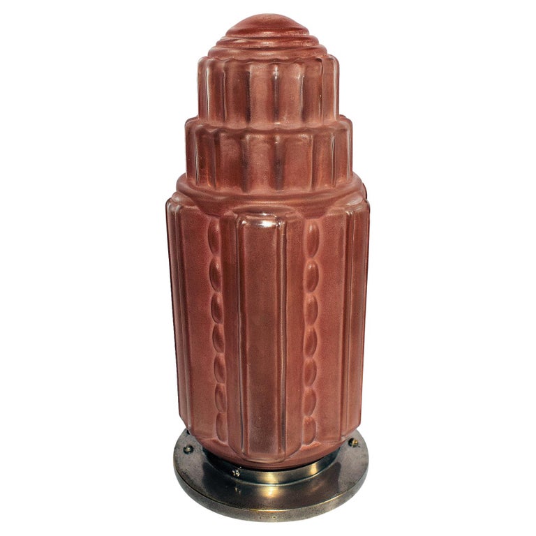 Art Deco Glass Skyscraper Ceiling Light, 1930s For Sale at 1stDibs