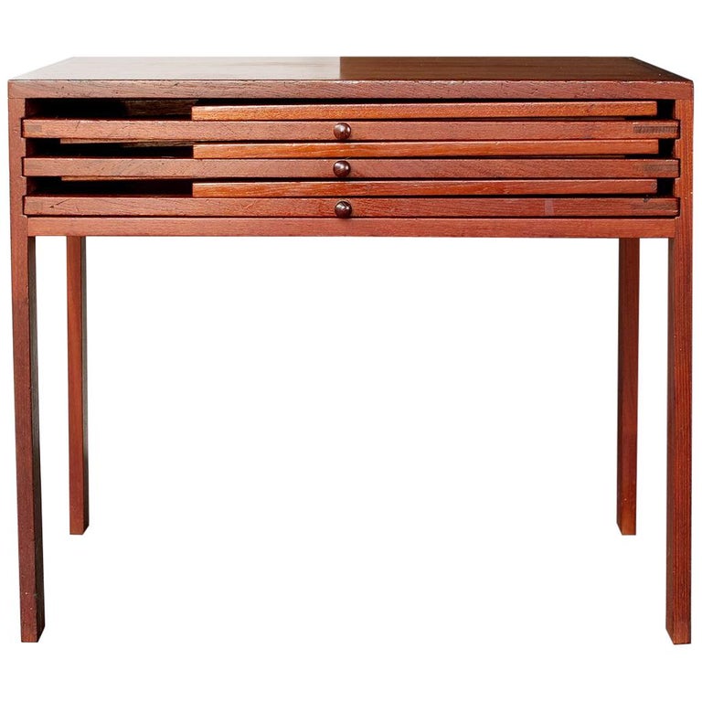 Teak Nesting Folding Tables by Illum Wikkelsø for Silkeborg at 1stDibs