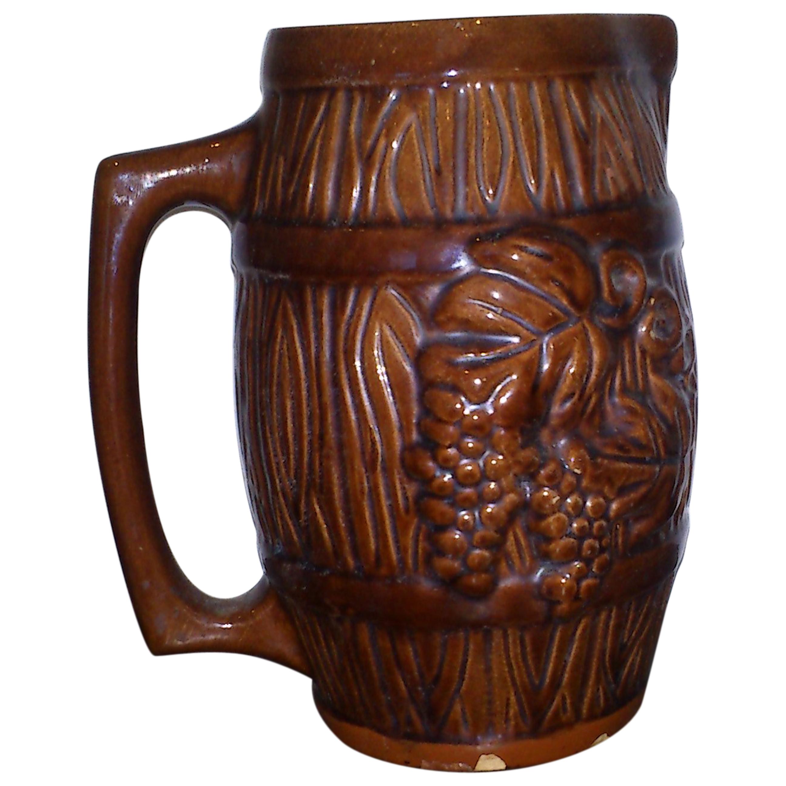 European Pottery Wine Pitcher, circa 1950s For Sale at 1stDibs