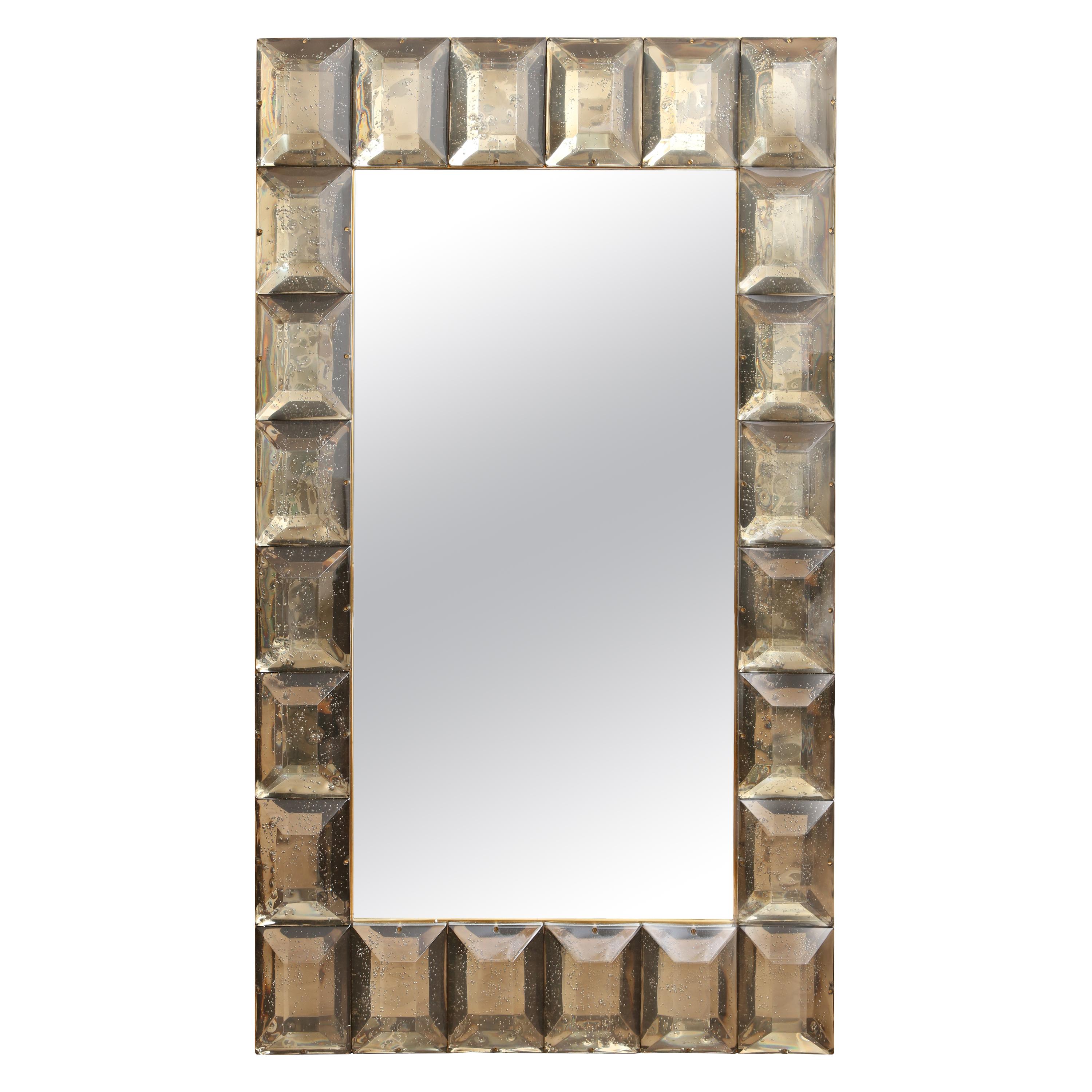 Large Murano Smoked Glass Diamond Pattern, In Stock. For Sale at 1stDibs