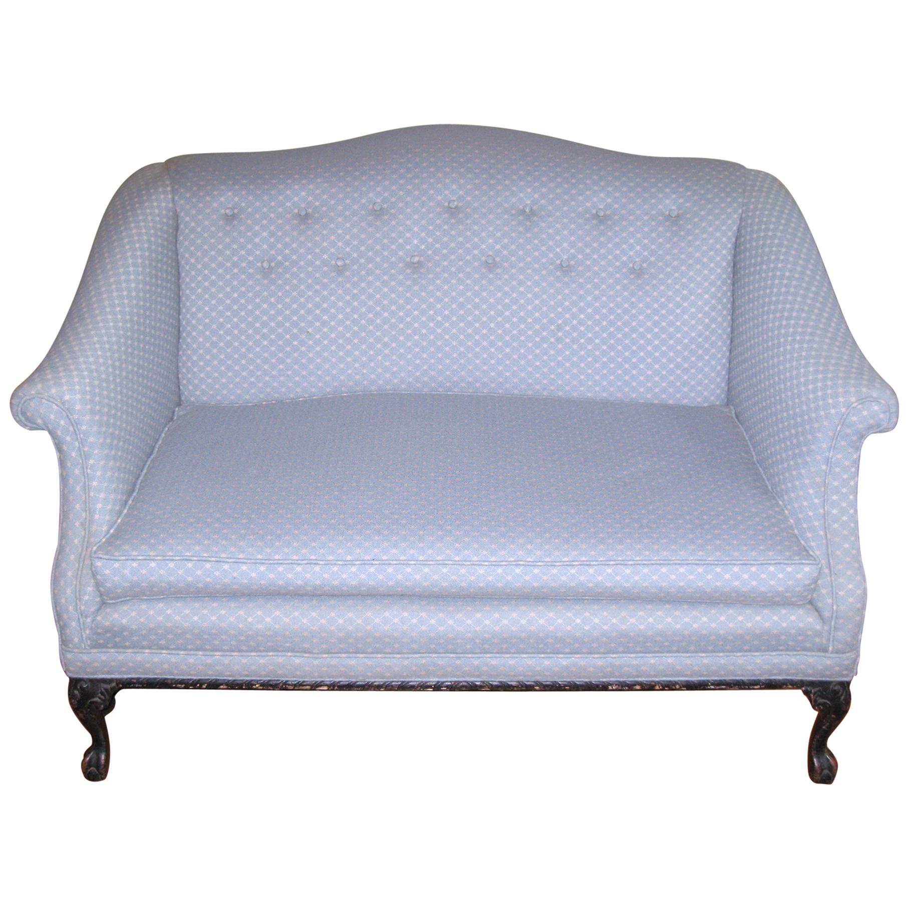 Antique Sofa Shabby Chic Queen Anne Style Victorian High Back Settee at ...
