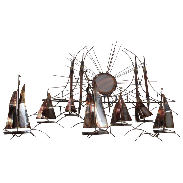 Mid-Century Modern C. Jere Style Wall Sculpture at 1stDibs