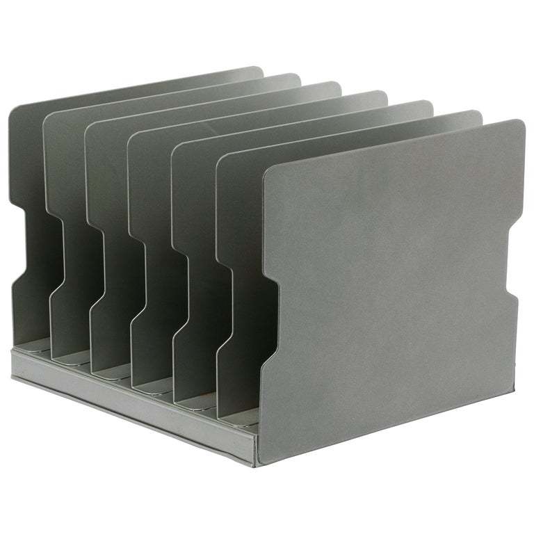 1940s Desktop Memo/ File Holder, Refinished in Metallic Silver at 1stDibs