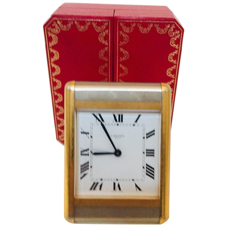 Cartier Tank Desk Clock Two-Tone Gold and Steel at 1stDibs