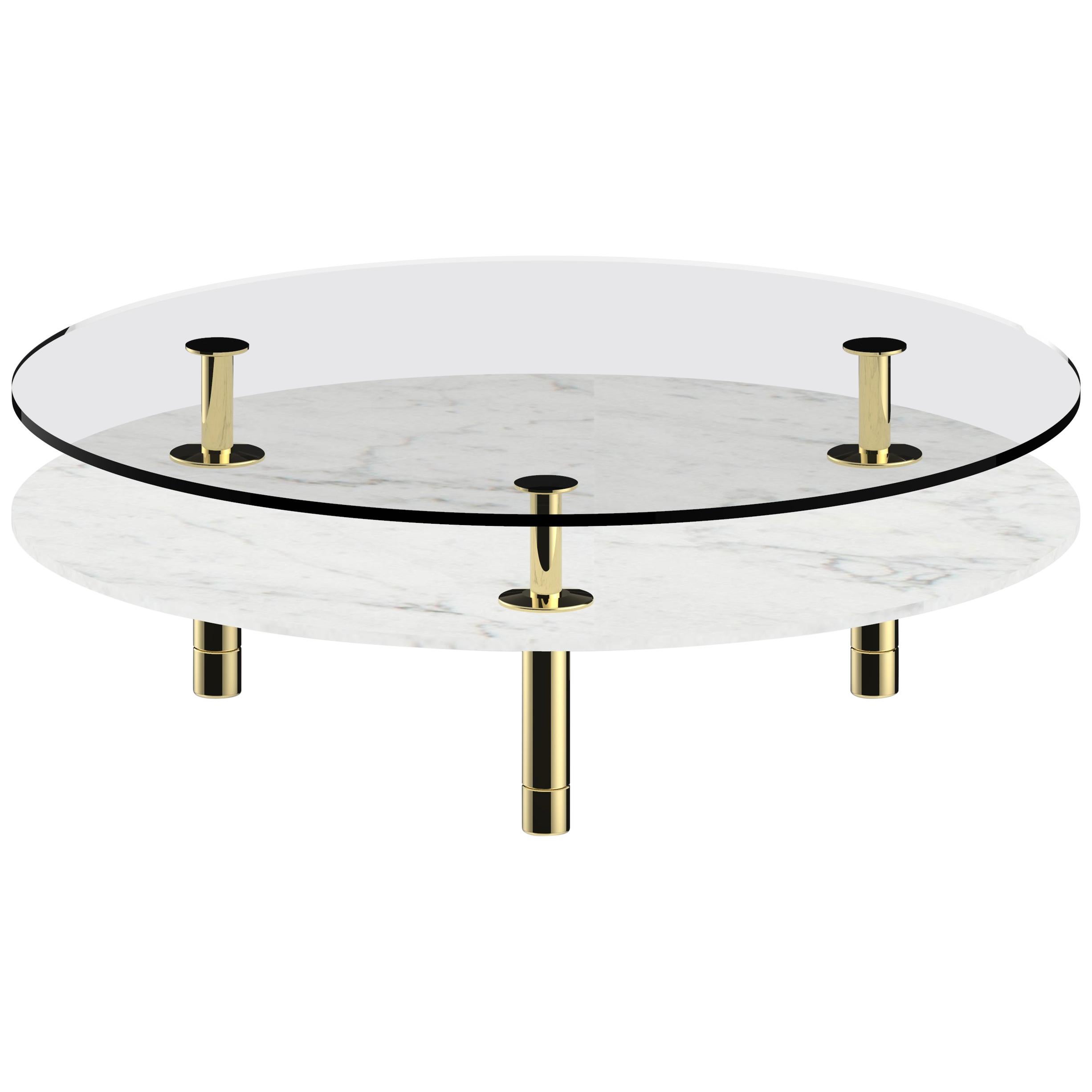 Ghidini 1961 Small Legs Round Table in Carrara White by Paolo Rizzatto ...